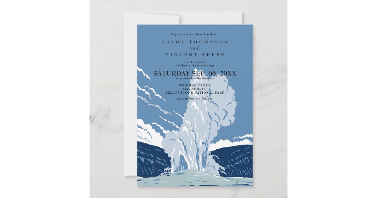 Yellowstone National Park Wedding Invitation Retro | Zazzle