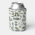 Yellowstone National Park Wildlife Pattern Can Cooler | Zazzle