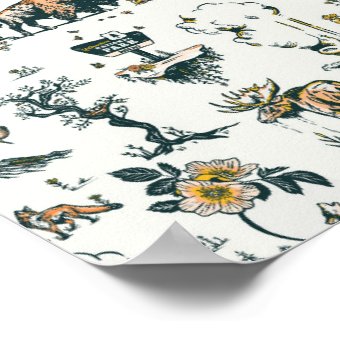 Yellowstone National Park Wildlife Pattern Poster | Zazzle
