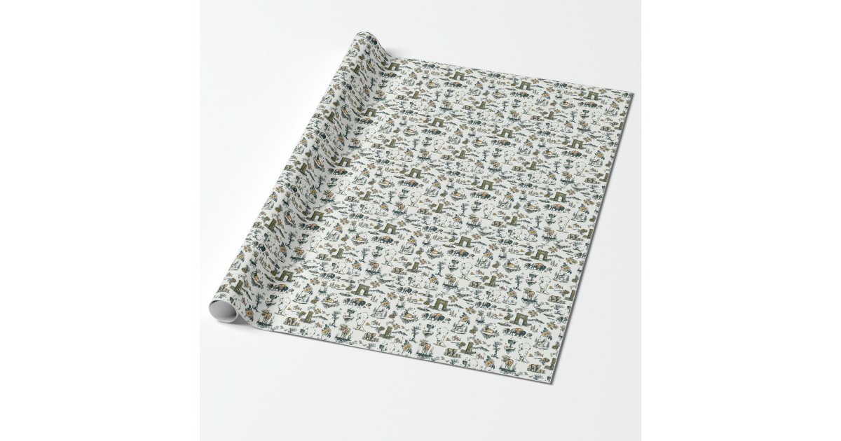 Yellowstone National Park Wildlife Pattern Wrapping Paper | Zazzle
