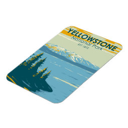 Yellowstone National Park Yellowstone Lake Vintage Magnet | Zazzle
