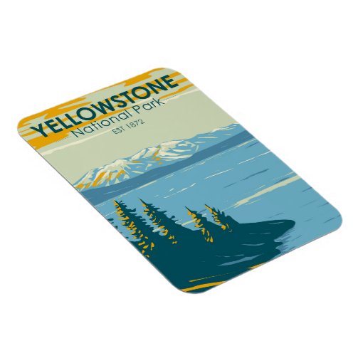 Yellowstone National Park Yellowstone Lake Vintage Magnet | Zazzle