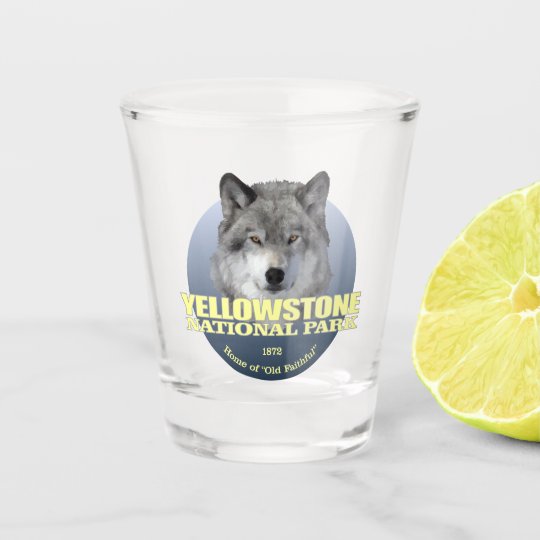 Yellowstone NP (Wolf)2 WT Shot Glass | Zazzle.com