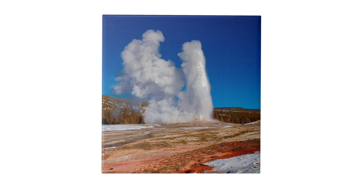 Yellowstone Old Faithful Ceramic Tile | Zazzle