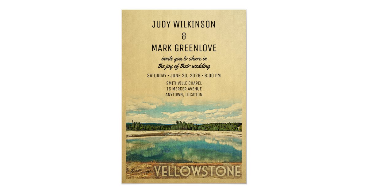 Yellowstone Park Wedding Invitation | Zazzle.com