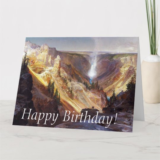 Yellowstone Waterfall Canyon Big Birthday Card | Zazzle.com