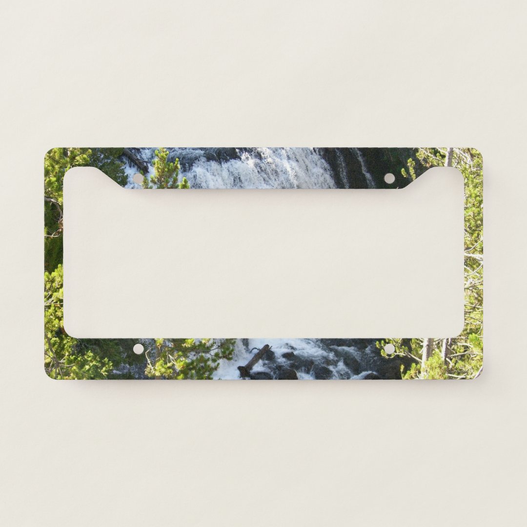 Yellowstone Waterfall License Plate Frame | Zazzle