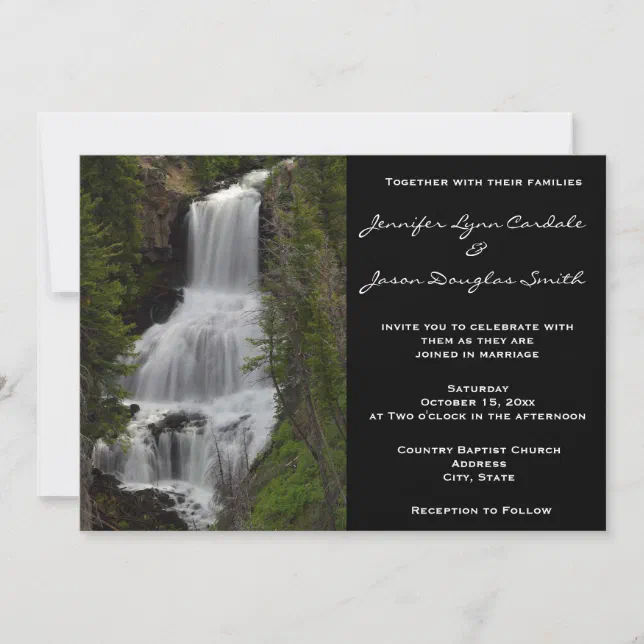 Yellowstone Waterfall Nature Wedding Invitations | Zazzle