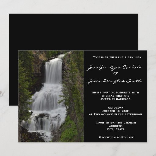 Yellowstone Waterfall Nature Wedding Invitations | Zazzle