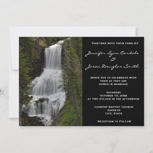 Yellowstone Waterfall Nature Wedding Invitations | Zazzle