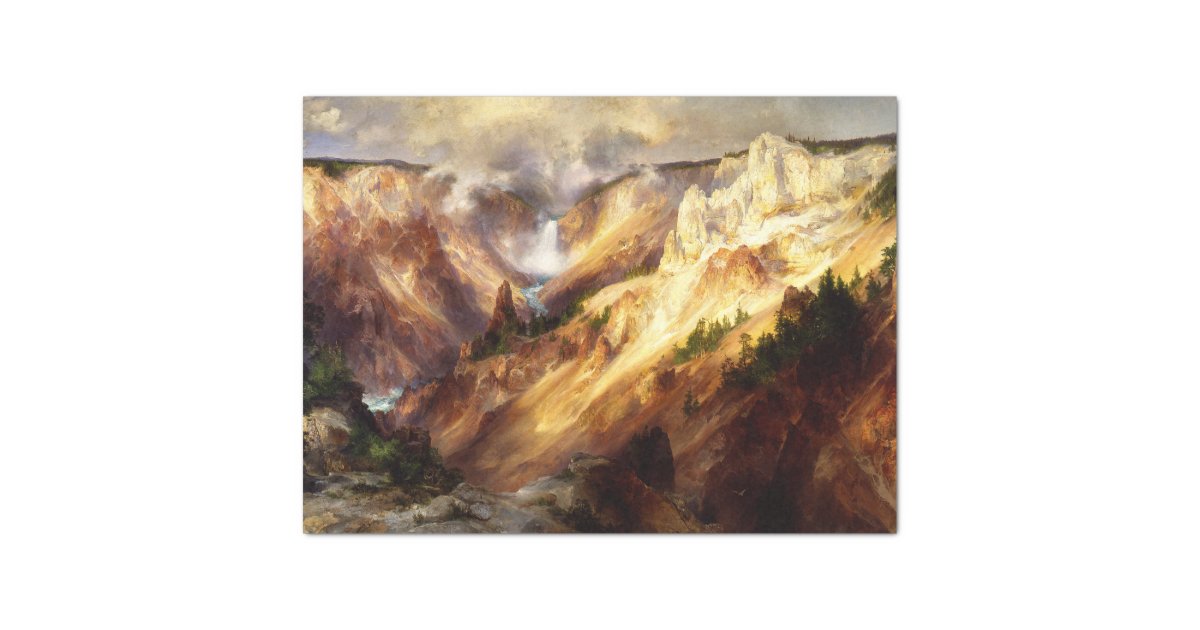 Yellowstone Waterfall River Tissue Paper | Zazzle