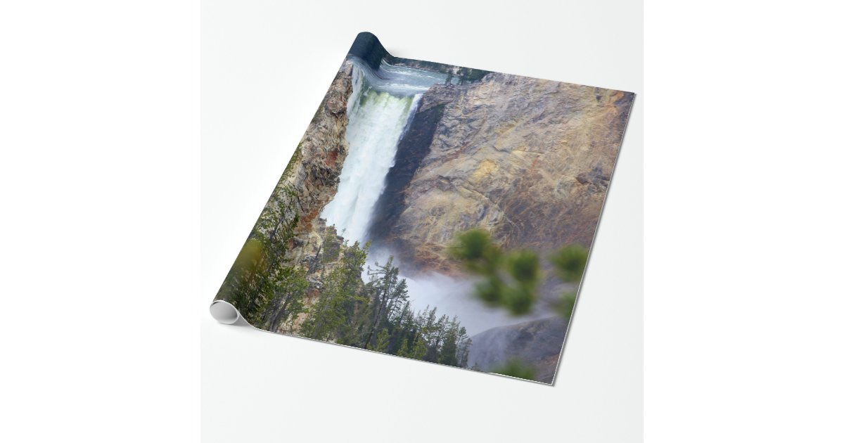 YELLOWSTONE WATERFALL WRAPPING PAPER | Zazzle