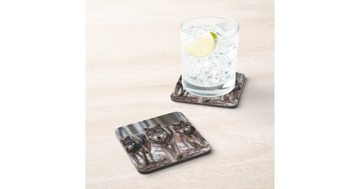 Yellowstone Wolves Coaster Set | Zazzle