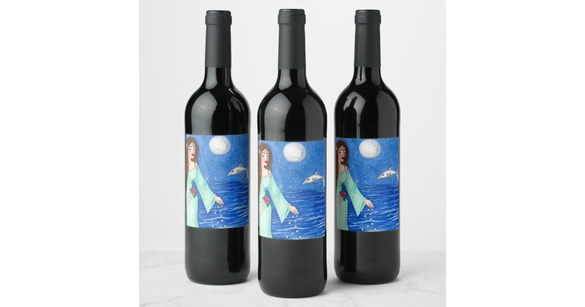 Yemaya, Goddess of the Sea Wine Label | Zazzle