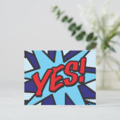 YES Fun Retro Comic Book Pop Art Announcement Postcard | Zazzle