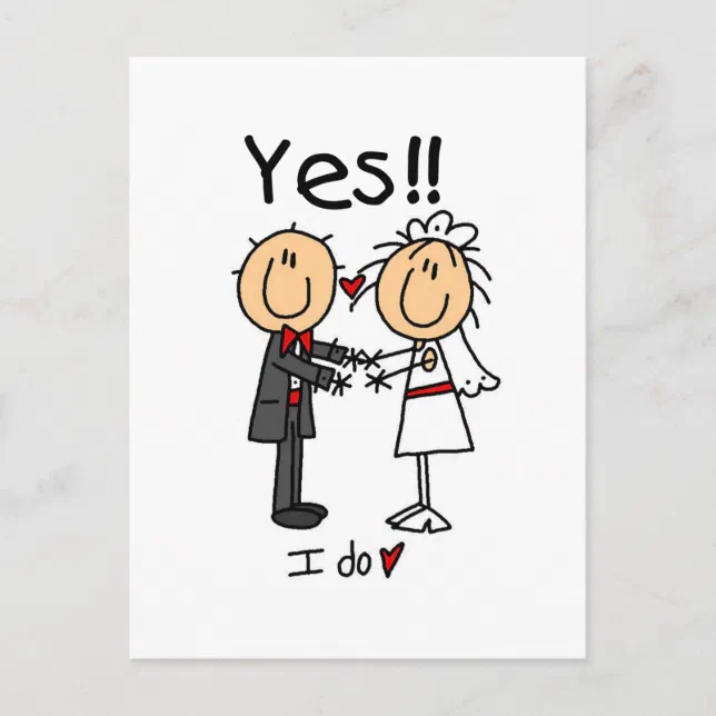 YES I Do Bride and Groom T-shirts and Gifts Postcard | Zazzle