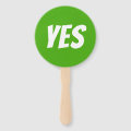 Yes / No bright green red quiz game signboards Hand Fan | Zazzle