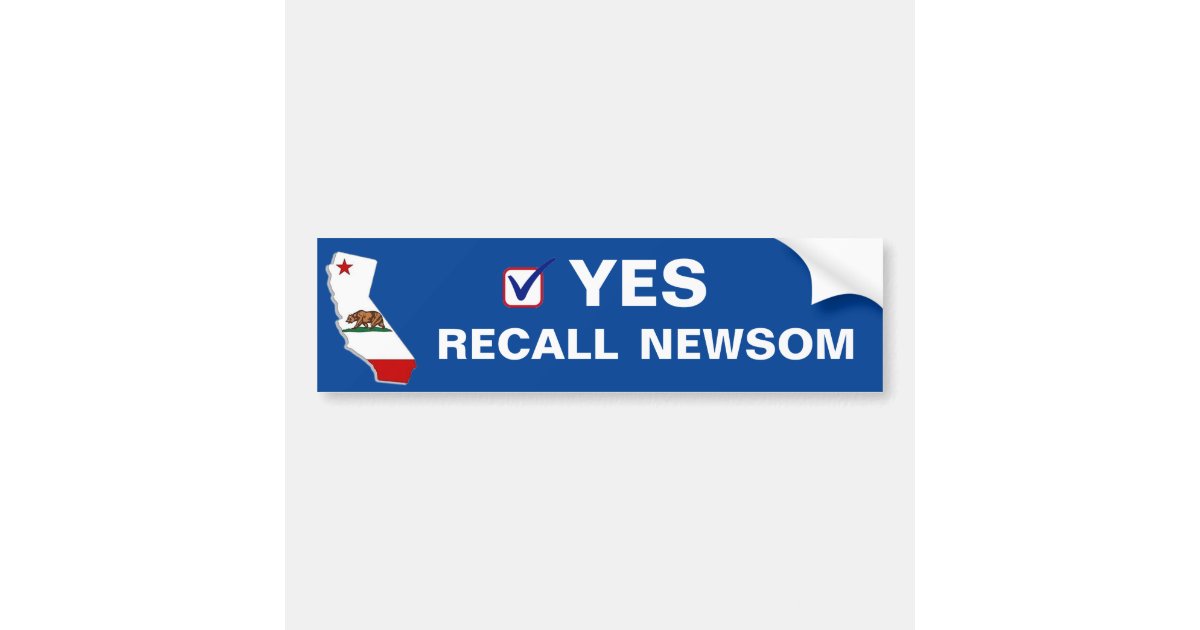 YES RECALL NEWSOM BUMPER STICKER | Zazzle