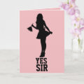 YES SIR BIRTHDAY FRENCH MAID CARD FOR HUSBAND | Zazzle
