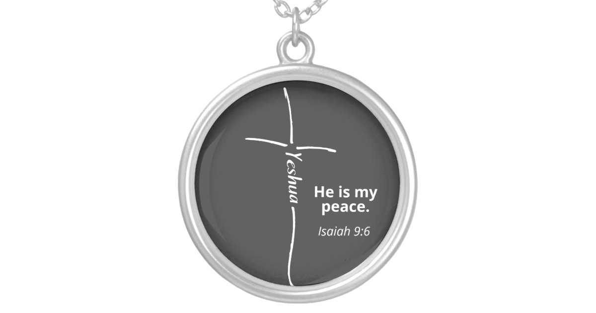 Yeshua Cross Peace Messianic Silver Plated Necklace | Zazzle