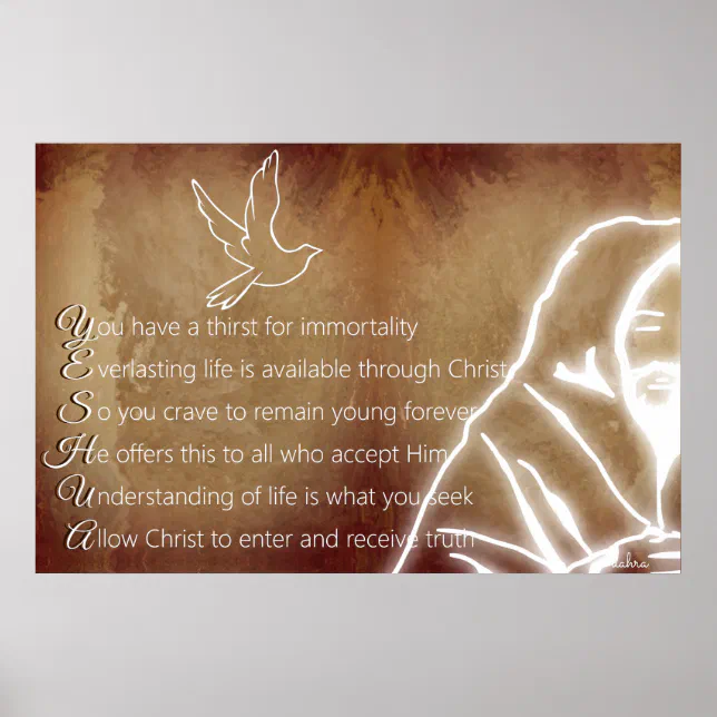 YESHUA Messiah Jesus Christ Christian Poem Poster | Zazzle