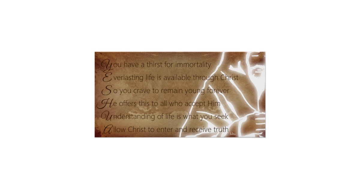 YESHUA Messiah Jesus Christ Christian Poem Poster | Zazzle