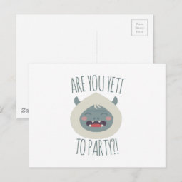 Yeti To Party Invitation Postcard | Zazzle