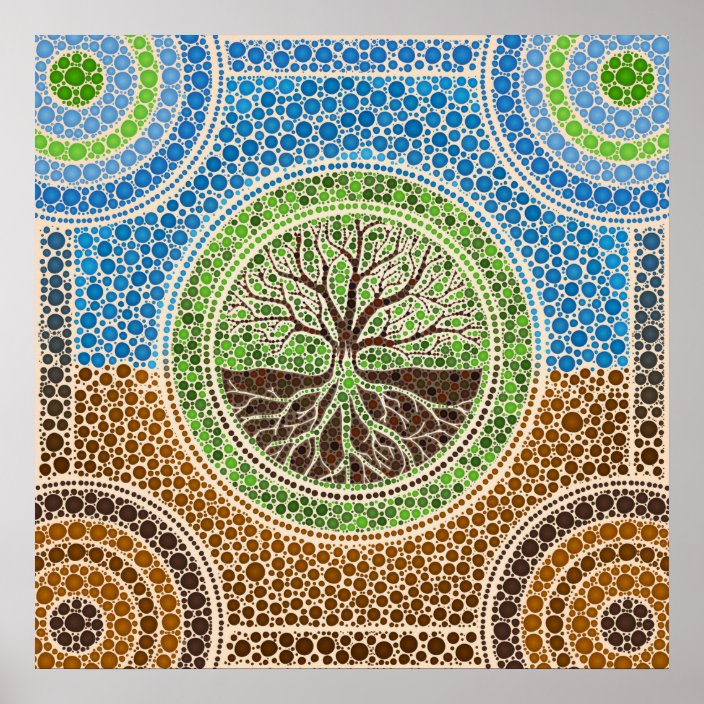 Yggdrasil- Tree of life Dot Art #1 Poster | Zazzle.com