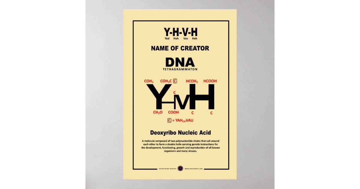 YHVH-DNA POSTER | Zazzle