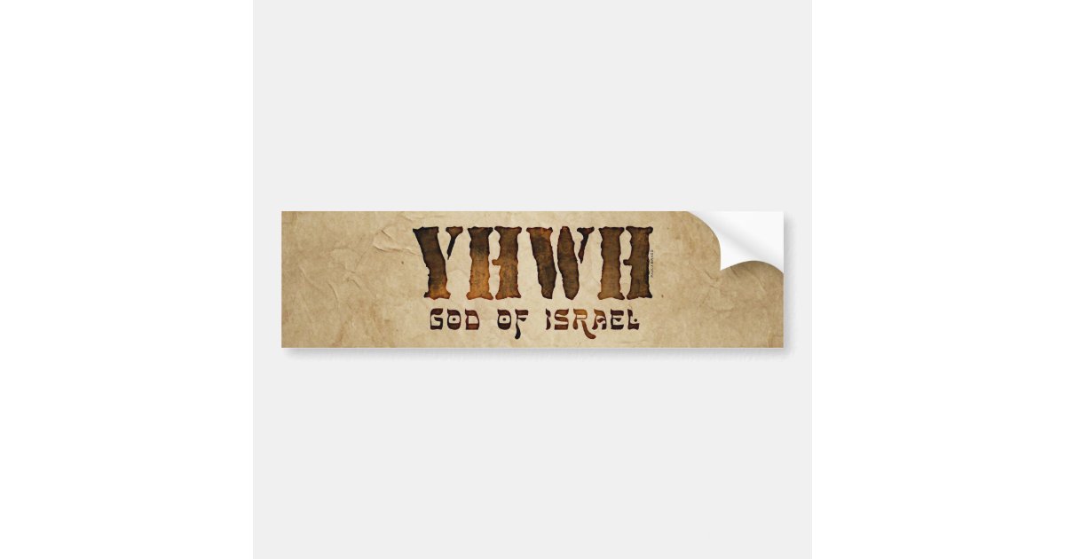 YHWH Jehovah Bumper Sticker | Zazzle