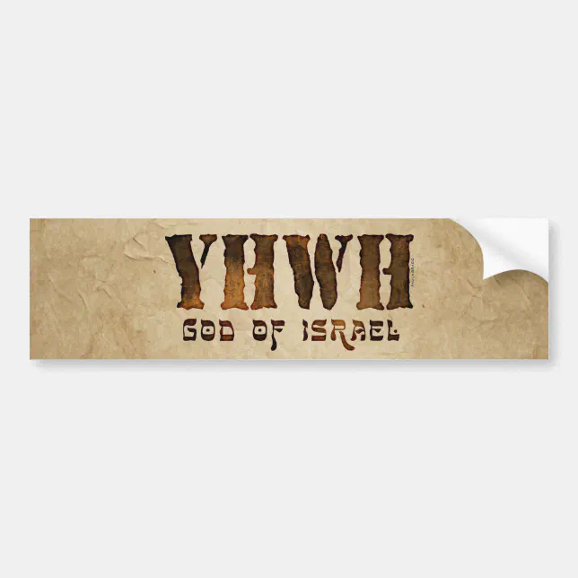 YHWH Jehovah Bumper Sticker | Zazzle