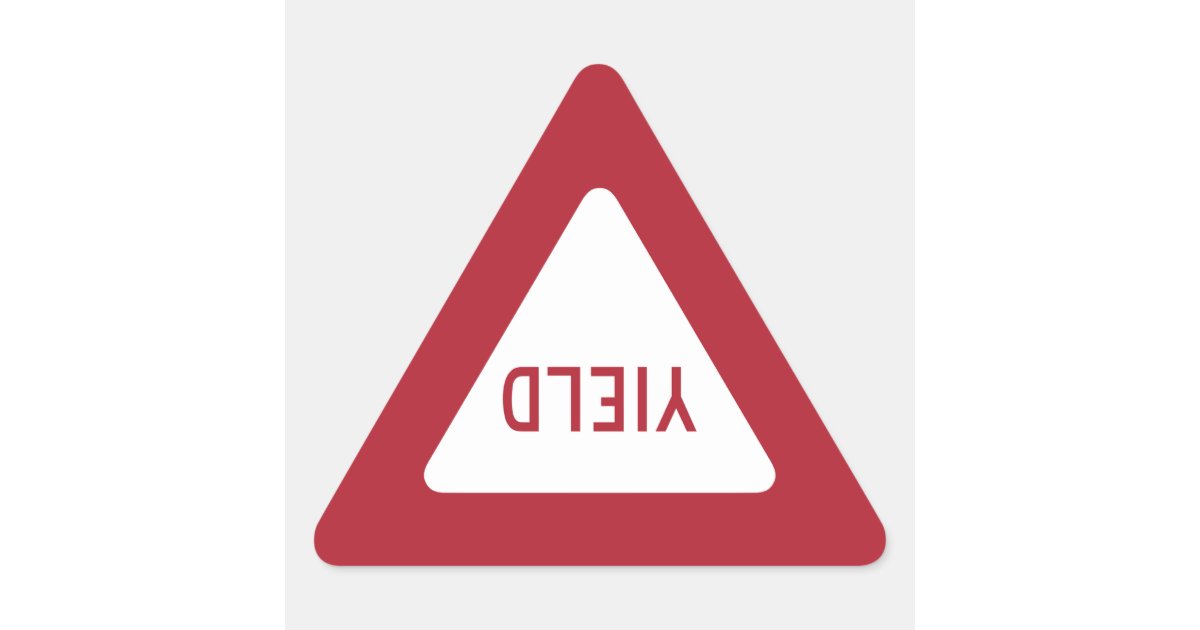 YIELD SIGN TRIANGLE STICKER | Zazzle