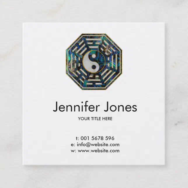 Yin and Yang Bagua Feng shui Square Business Card | Zazzle