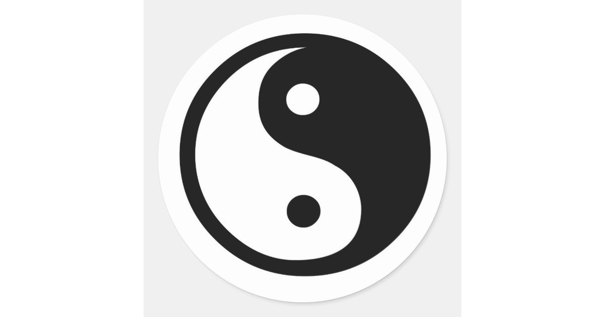 Yin and Yang Classic Round Sticker | Zazzle