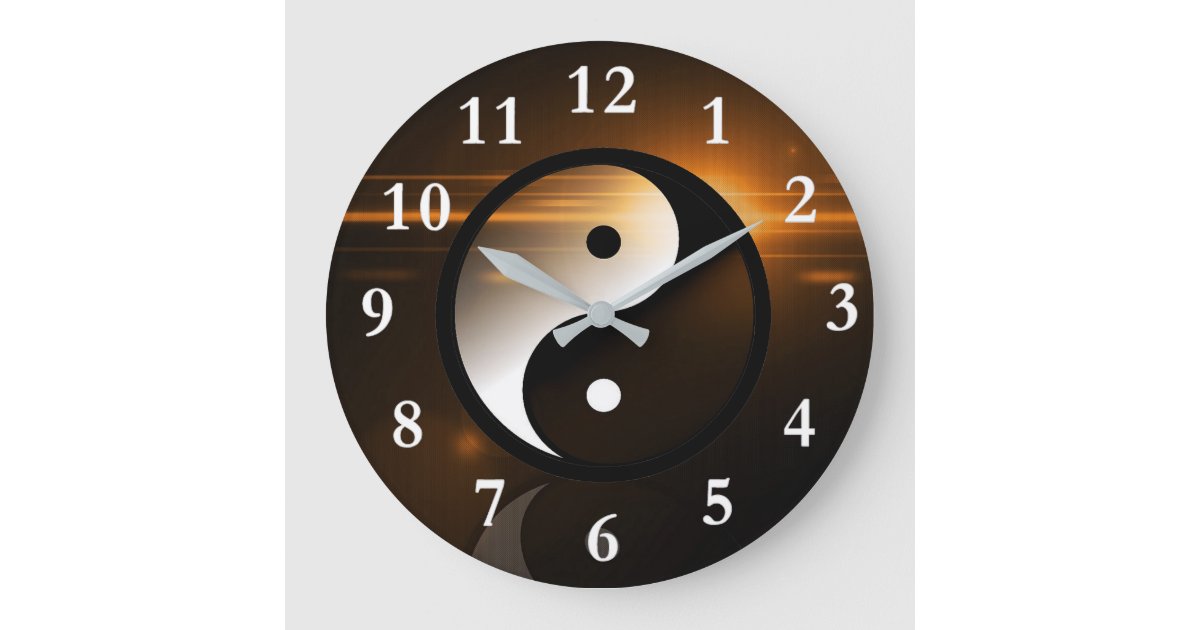 Yin and Yang Round Wall Clock | Zazzle
