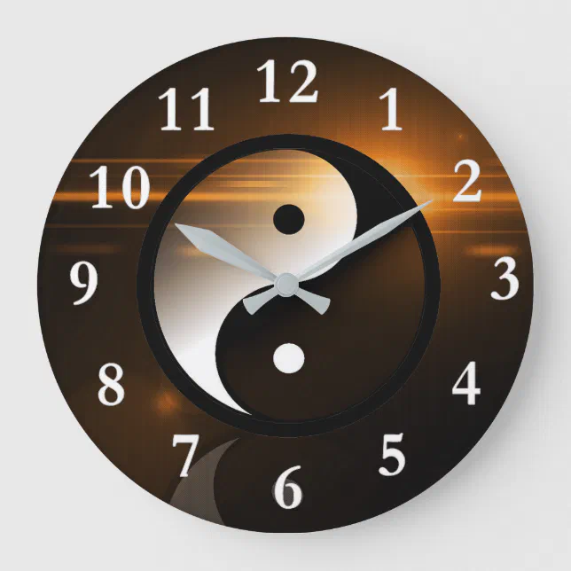 Yin and Yang Round Wall Clock | Zazzle
