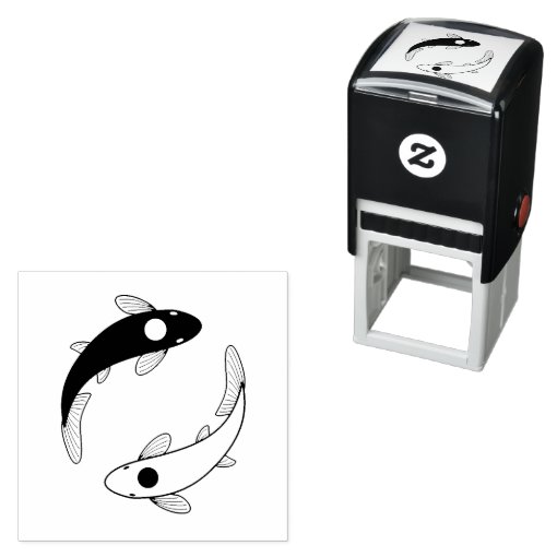 Yin Yang Black and White Fish Self-inking Stamp | Zazzle