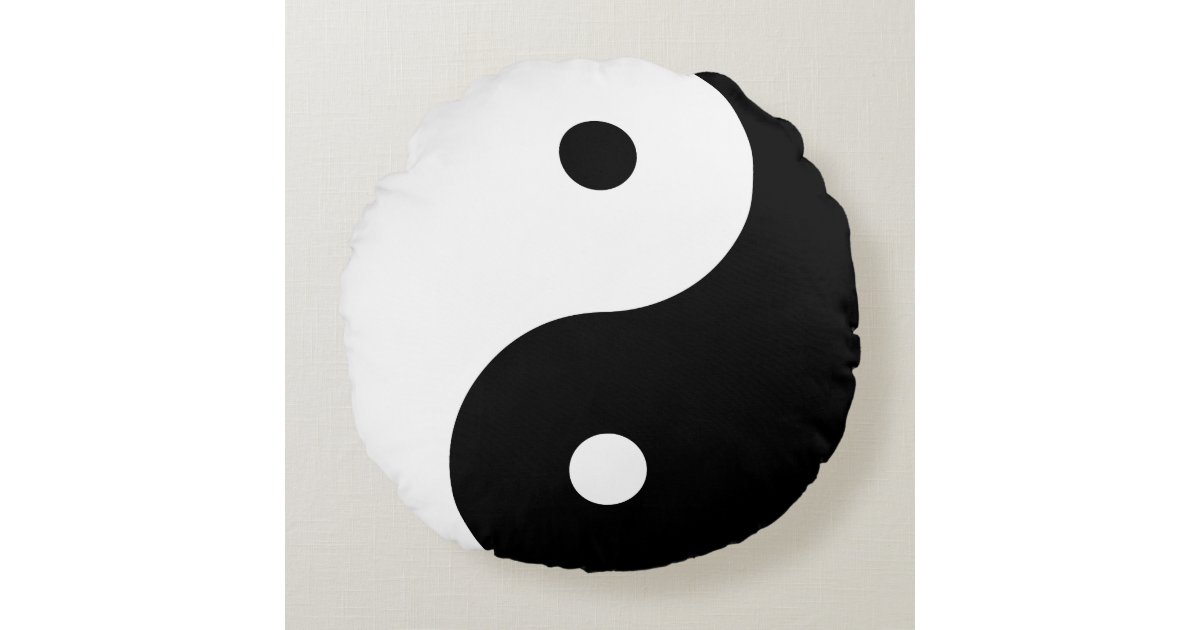 Yin Yang - black Round Pillow | Zazzle Yin Yang - black Round Pillow | Zazzle