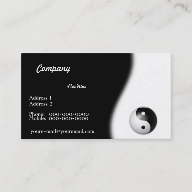 Yin-Yang Business Card | Zazzle