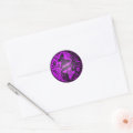 Yin Yang Butterflies, purple & black Classic Round Sticker | Zazzle