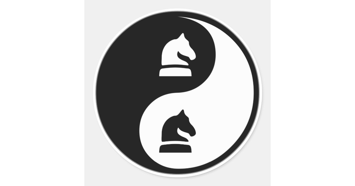 Yin Yang Chess Classic Round Sticker | Zazzle