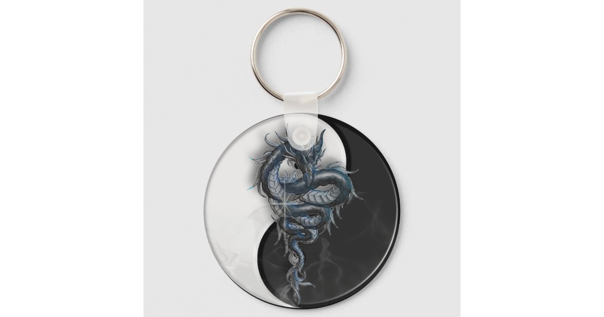 Yin Yang Chinese Dragon Keychain | Zazzle