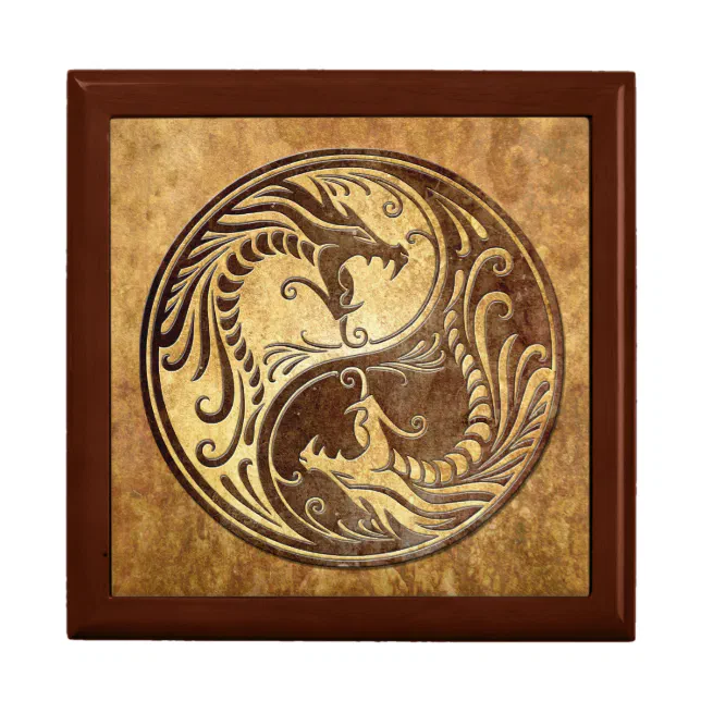 Yin Yang Dragons, stone Jewelry Box | Zazzle