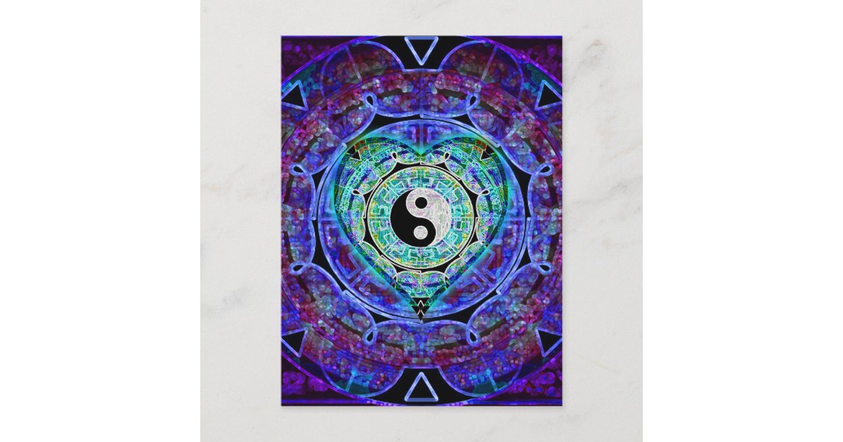 Yin Yang Energy Flow Postcard | Zazzle
