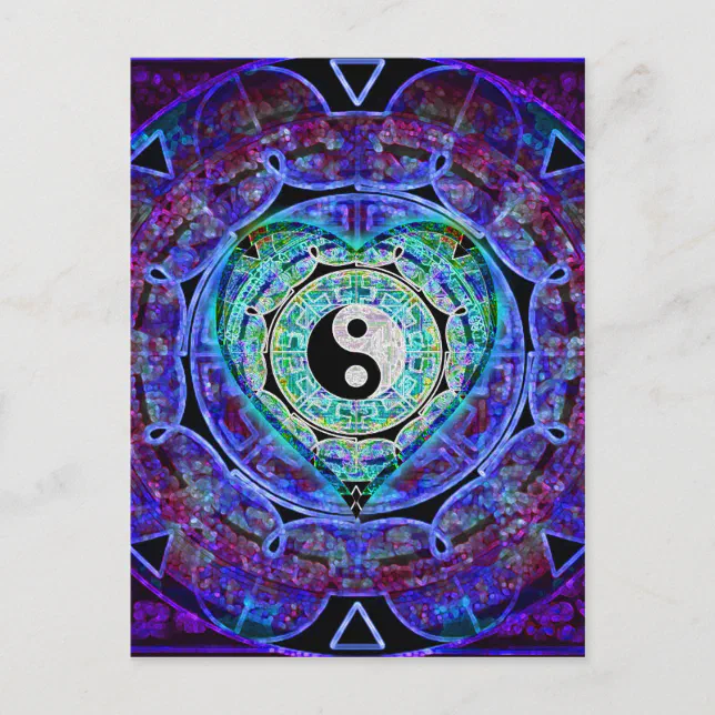 Yin Yang Energy Flow Postcard | Zazzle