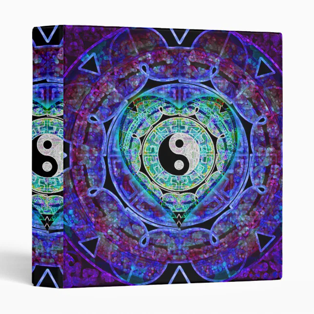 Yin Yang Heart by Amelia Carrie 3 Ring Binder | Zazzle