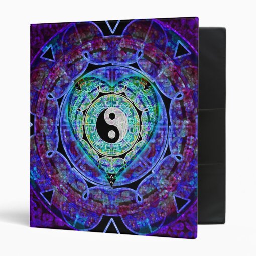 Yin Yang Heart by Amelia Carrie 3 Ring Binder | Zazzle