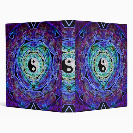 Yin Yang Heart by Amelia Carrie 3 Ring Binder | Zazzle