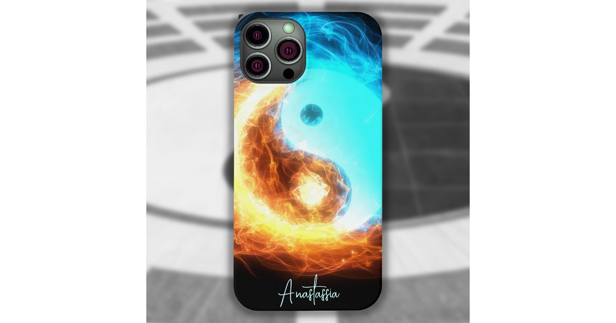 Yin Yang Ice and Fire sacred symbol iPhone Case | Zazzle
