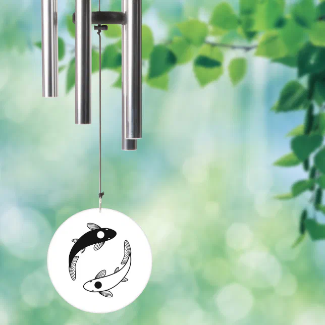 Yin Yang Koi Fish Wind Chime | Zazzle